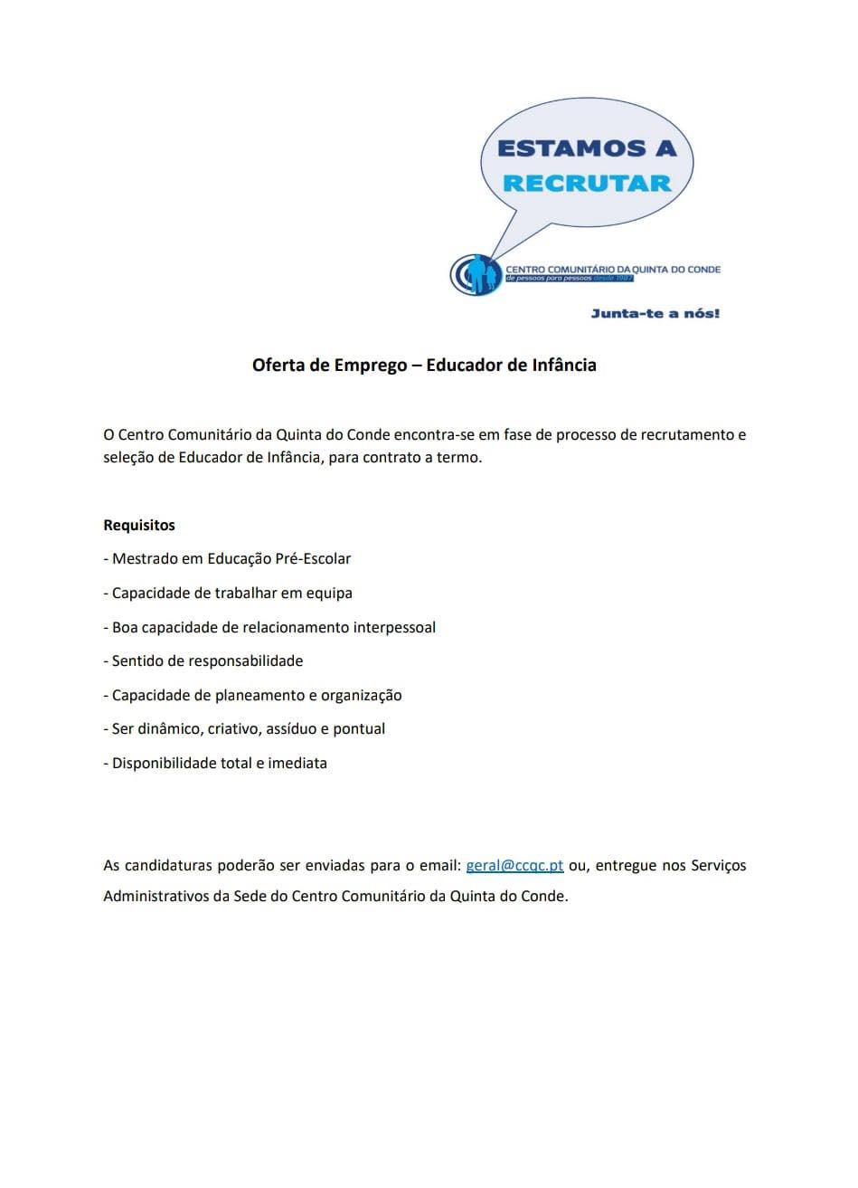 Fase de processo de recrutamento e seleção de Educador de Infância ...